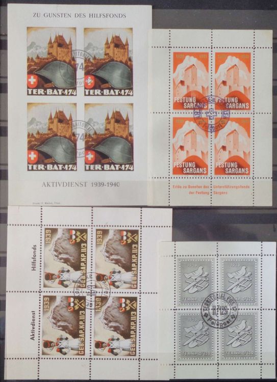 SOLDATENMARKEN: 4 gestempelte Blocks (85.–) | Kaufen auf Ricardo