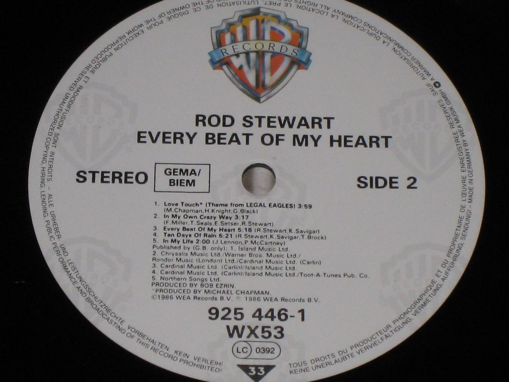 LP - ROD STEWART - EVERY BEAT OF MY HEART (Gebraucht) in Steckborn für CHF 5 – mit Lieferung auf ...
