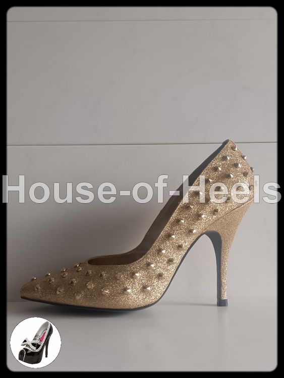 Escarpins Pulp 40 / US 9 talon 12cm paillettes et pointes or | Kaufen ...