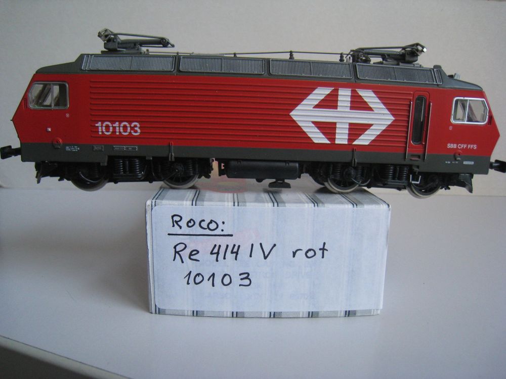 Roco SBB Re 4/4 IV 10103, rot mit Haken-Signet (Gebraucht) in Buchs ZH für CHF 78 – mit ...