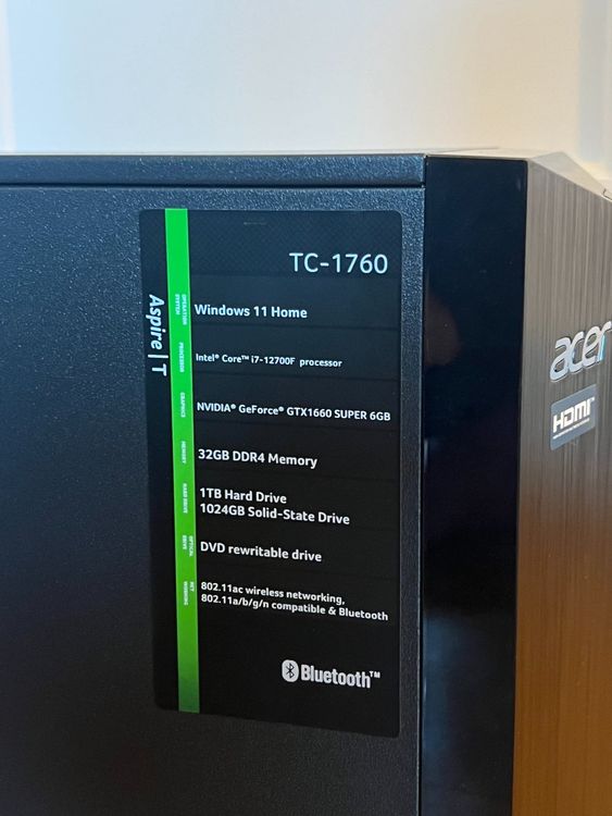 Acer Aspire TC-1760 i7 GTX 1660 Super 6GB 32GB RAM 1TB SSD | Kaufen auf ...