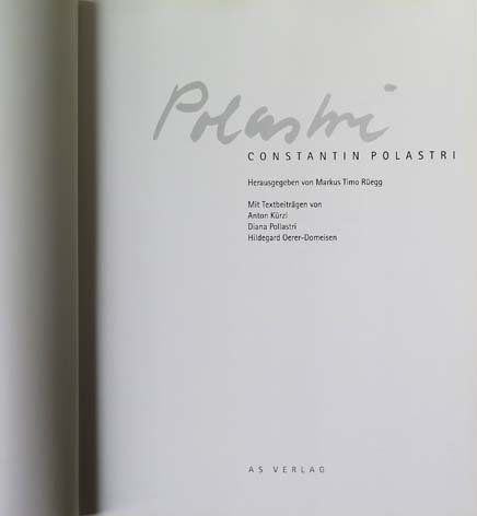Rüegg Markus Timo (Hrsg): Constantin Polastri (Gebraucht) in Adliswil ...