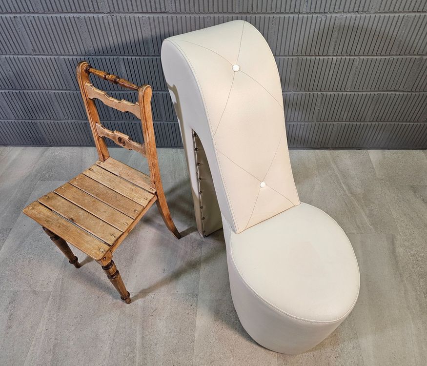 High Heel Chair Schuhsessel Polstersessel Weiss Store Stuhl | Kaufen ...