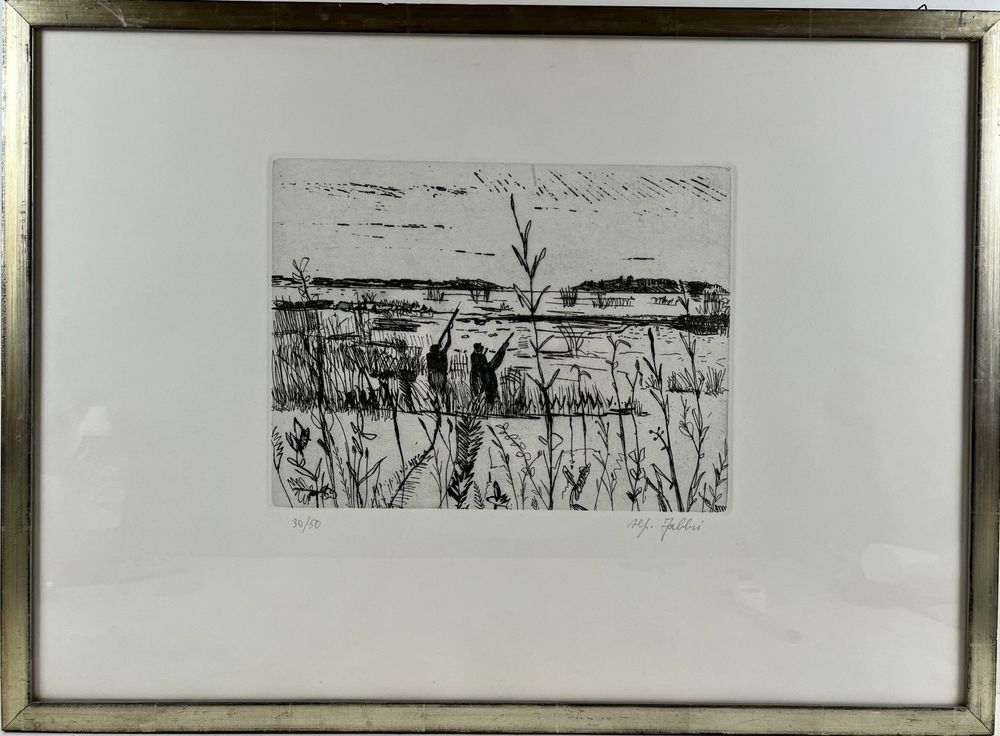 Landschaft Radierung Handsigniert. | Kaufen auf Ricardo