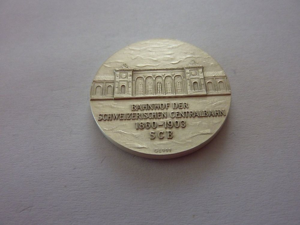 Silbermedaille : 125 Jahre Centarlbahnhof Basel 1985 (Neu (gemäss ...