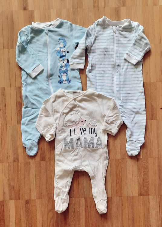 🌿🤍 Set: 3 Baby Strampler Gr. 62/68 Baumwolle 🌼NEU🌼 (Neu (gemäss ...