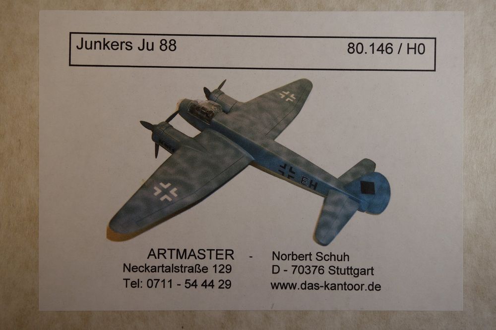 Artmaster 80146 Junkers Ju 88 Resin Kit 1:87 (Neu (gemäss Beschreibung ...