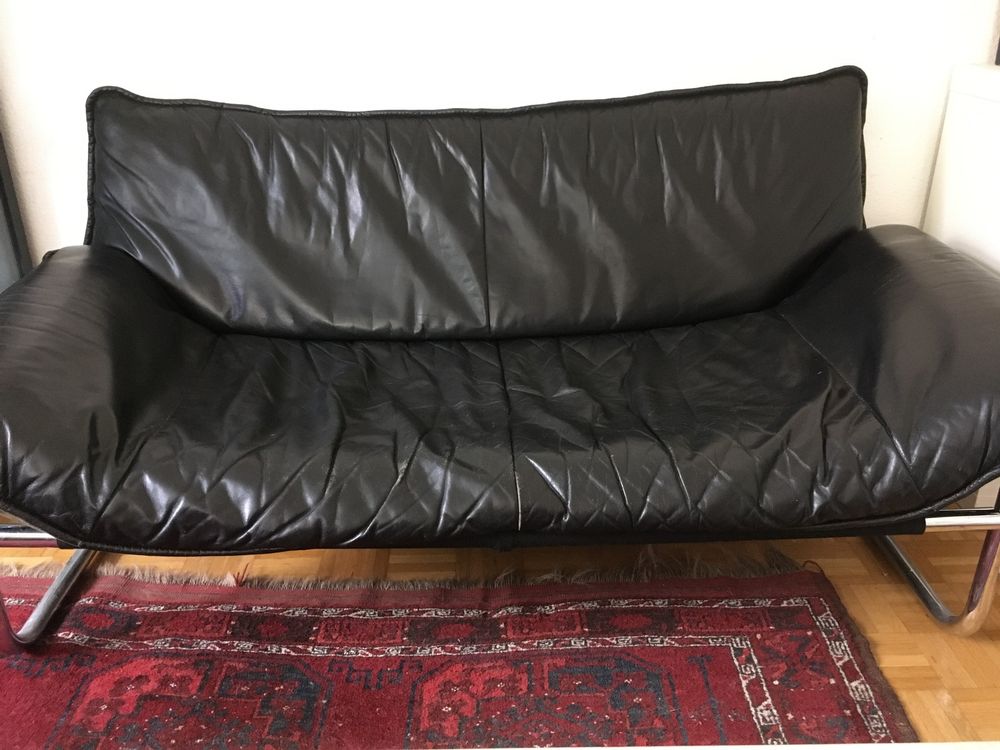 Sofa Leder schwarz | Kaufen auf Ricardo