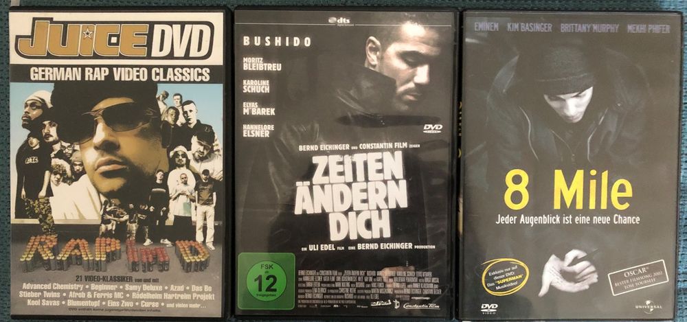 3 Rap DVD's (German Rap Video, Bushido, 8-Mile Eminem) (Gebraucht) in ...