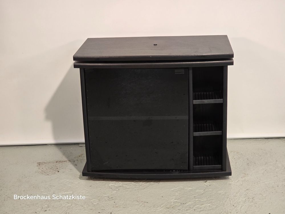 Schwarzer TV-Schrank mit Glastür L 2057 | Kaufen auf Ricardo