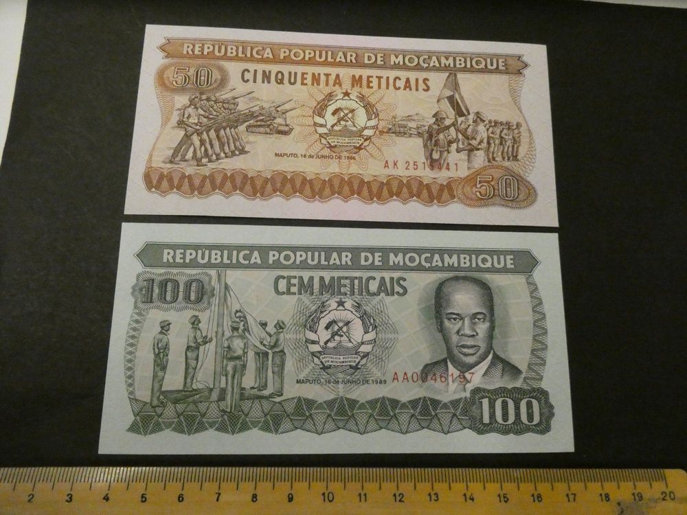 Mocambique 1986/89, Set 50 100 Meticais (Neu (gemäss Beschreibung)) in Hinterforst für CHF 1 ...