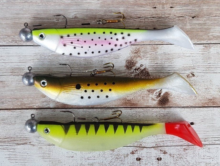 3 Gummifische+Jighaken+Stinger Rig | Kaufen auf Ricardo