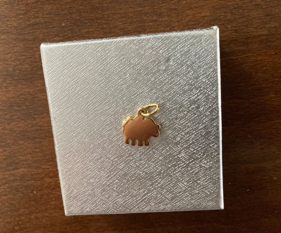 Gold Anhänger Schaf Sheep Schäfchen Mouton 750 18k f. Kette (Gebraucht ...