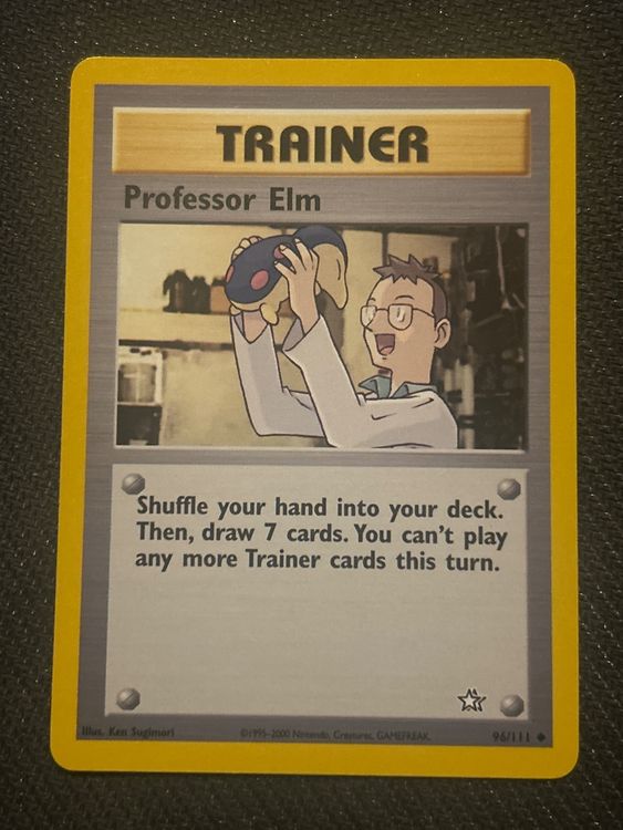Pokemon card old Neo genesis 2000, Trainer Professor Elm (Gebraucht) in ...