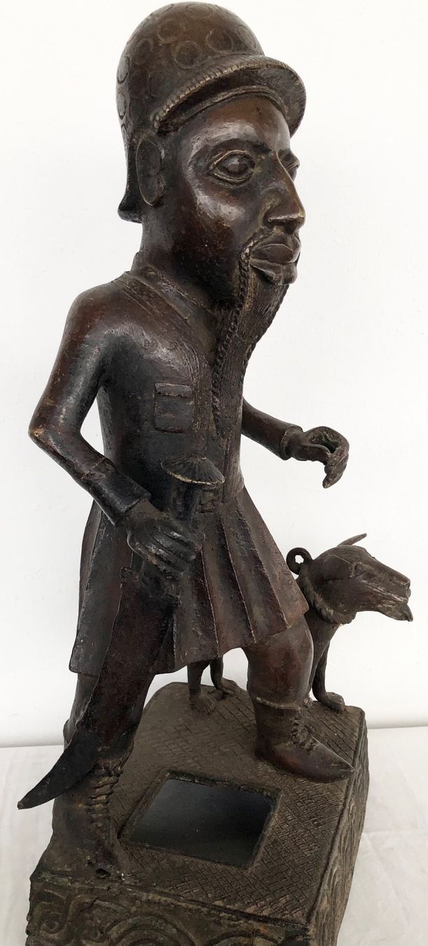 Mega XXL feine alte Benin Bronze Skulptur Höhe 53 cm Kg 8,2 (Gebraucht ...