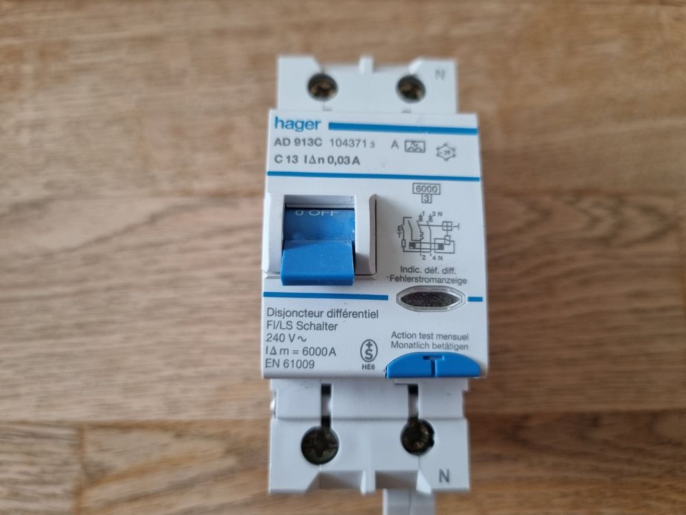 HAGER AD 913C FI/LS 30mA (Gebraucht) in Thun für CHF 49 – mit Lieferung auf Ricardo kaufen