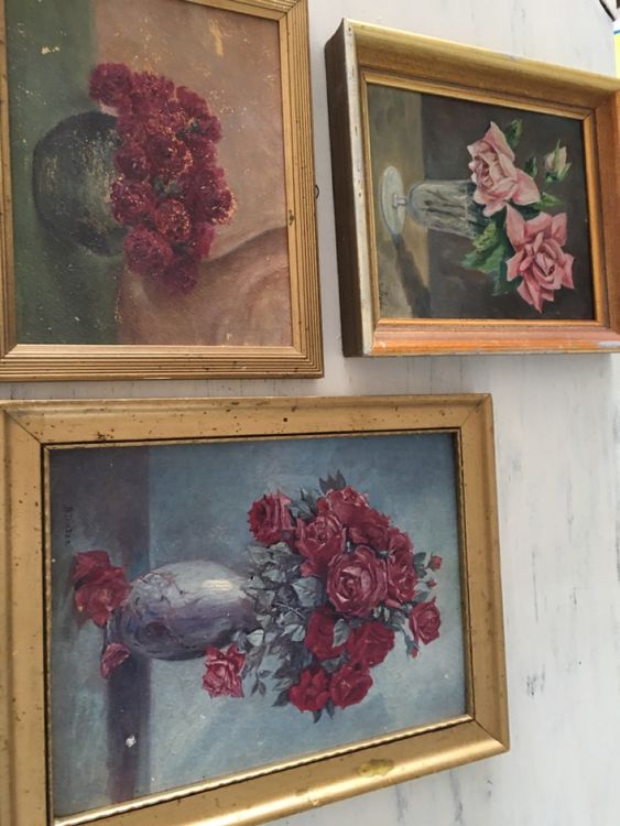3 ROSEN Ölgemälde gerahmt, signiert mit Gebrauchsspuren | Kaufen auf Ricardo