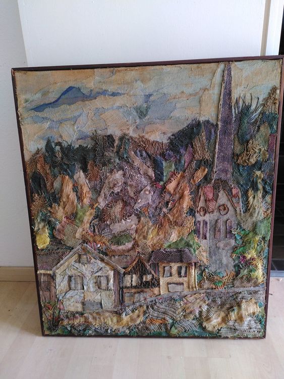 Textilbild Collage Landschaft, Max Heiland 1971 (Gebraucht) in Felben ...