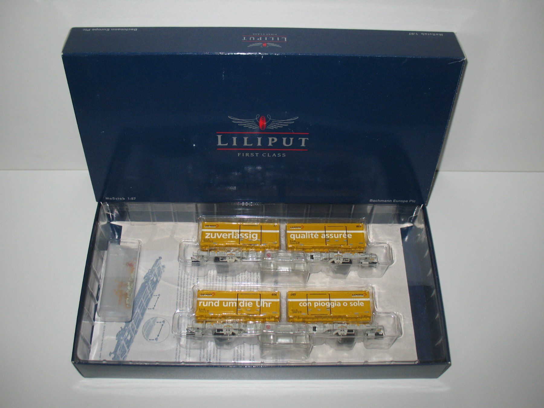 SBB Containertragwagen-Set "Schweizer Post" / Liliput 240035 (Gebraucht ...