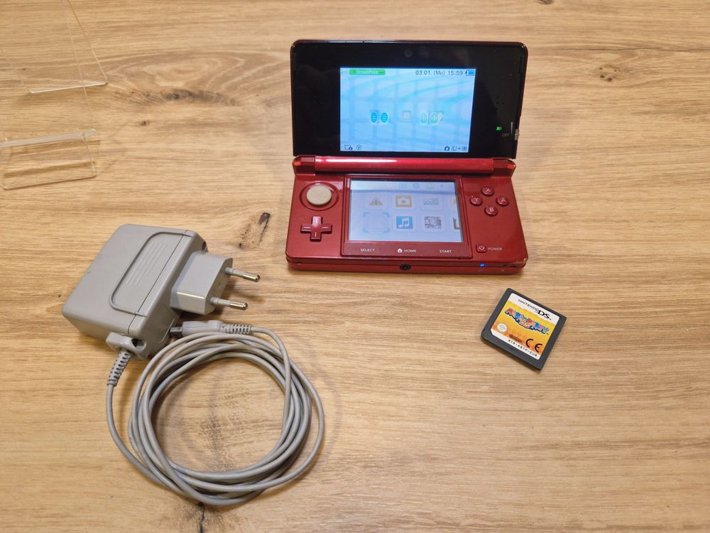 Nintendo 3DS rot inkl. Mario Party DS + Ladegerät (Gebraucht) in ...