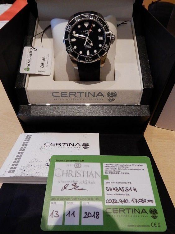 Certina DS Action Diver Precidrive 2018 (Gebraucht) in Hettlingen für CHF 299 – mit Lieferung ...