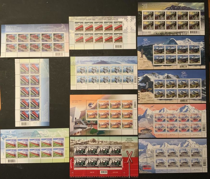 Alle "BAHNEN" Kleinbogen 2010-2018 ** !! (Neu (gemäss Beschreibung)) in Füllinsdorf für CHF 95 ...