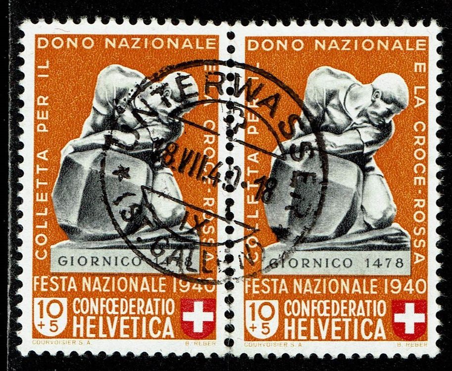 ABE/Pro Pat. B4 paire oblit. Unterwasser (Gebraucht) in Neuchâtel für CHF 3 – mit Lieferung auf ...