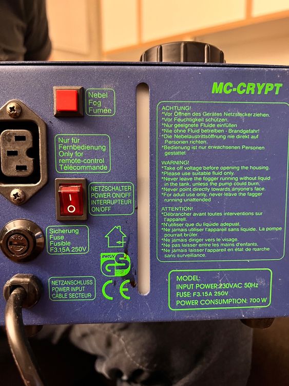 Mc Crypt Nebelmaschine | Kaufen auf Ricardo