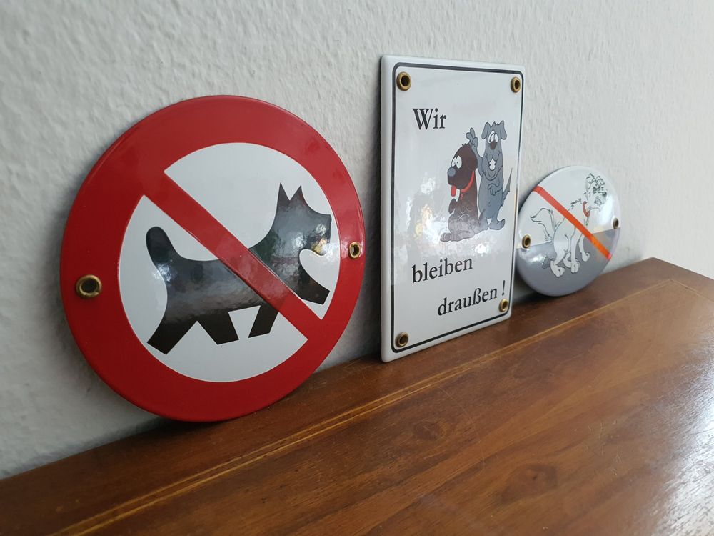 Emailschilder Hunde Verboten Kein WC Emaille Schild Retro | Kaufen auf ...