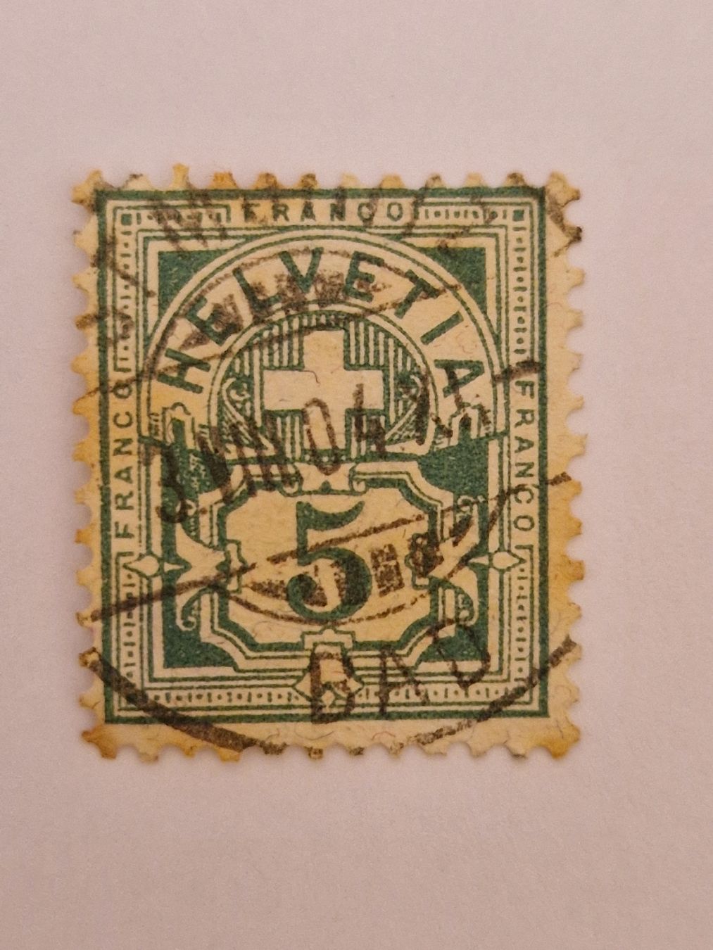 Briefmarke Helvetia 5 Rp Schweiz 🇨🇭 (Gebraucht) in St. Gallen für CHF 0.25 – mit Lieferung auf ...