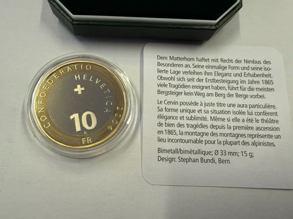 (797) CH, 10 Franken, Matterhorn 2004, pp, Box + Zert. (Gebraucht) in ...