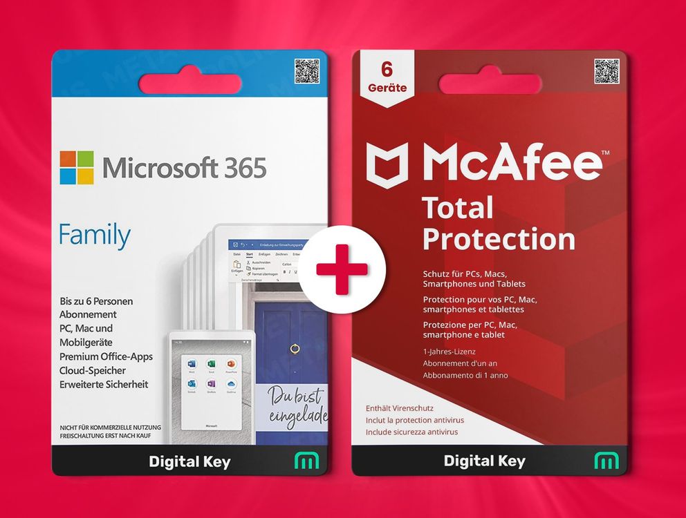 Microsoft Office 365 Family 15M + McAfee TotalProtection 12M (Gebraucht ...