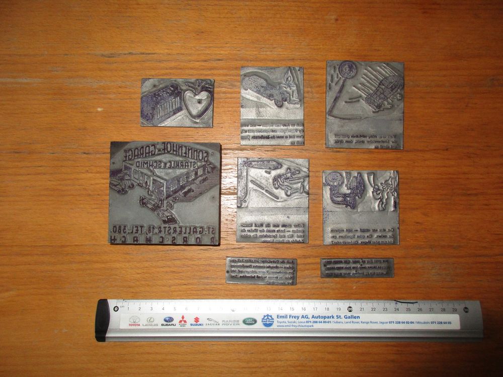 Druck Stempel Matrize Oldtimer Sonnenhof Garage Rorschach (Gebraucht ...