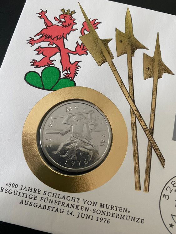 500 Jahre Schlacht Murten 5Fr. silber Münze + Viererblock PP (Neu (gemäss Beschreibung)) in ...