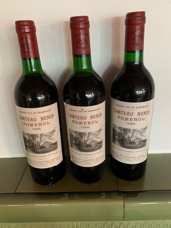 Pomerol Château Nenin 1986, 3 Flaschen (Gebraucht) in Egg b. Zürich für CHF 96 – mit Lieferung ...