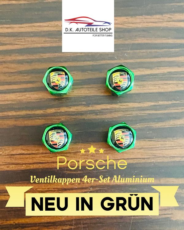 Porsche Ventilkappen 4er-Set Aluminium Neu in Grün | Kaufen auf Ricardo