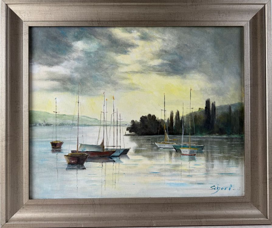 Wunderschönes Oelgemaelde "Segelschiffe auf See" Signiert (Gebraucht) in Neuhausen am Rheinfall ...