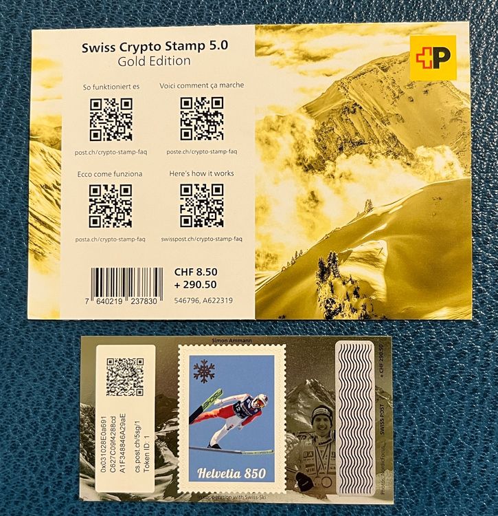 Swiss Crypto Stamp 5.0 Gold Edition ID 1 Simon Ammann (Gebraucht) in ...