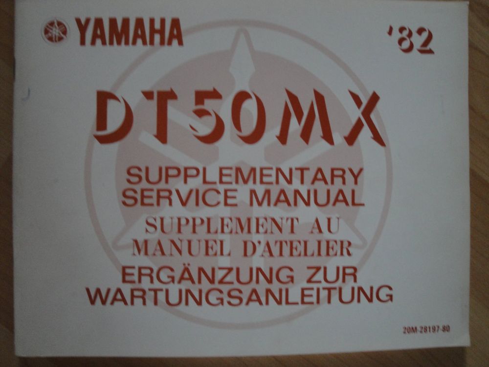 Yamaha DT50 MX Ergänzung Wartungsanleitung (Gebraucht) in Immensee für CHF 25 – mit Lieferung ...