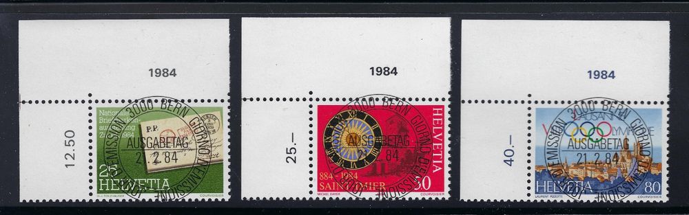 FWM Em ET: 705-707 Sonderpostmarken I, 1984 Vollstempel (Gebraucht) in Goldswil für CHF 3.5 ...