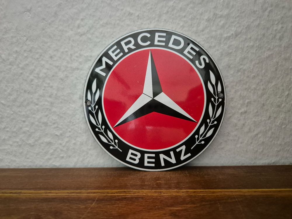 Emailschild Mercedes Benz Garage Service Logo Emaille Schild (Neu ...