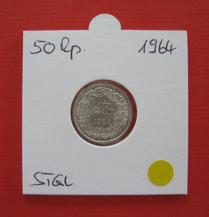 50 Rappen 1964, stempelglanz ( gelbe Markierung ) (Neu (gemäss Beschreibung)) in Alpnach-Dorf ...