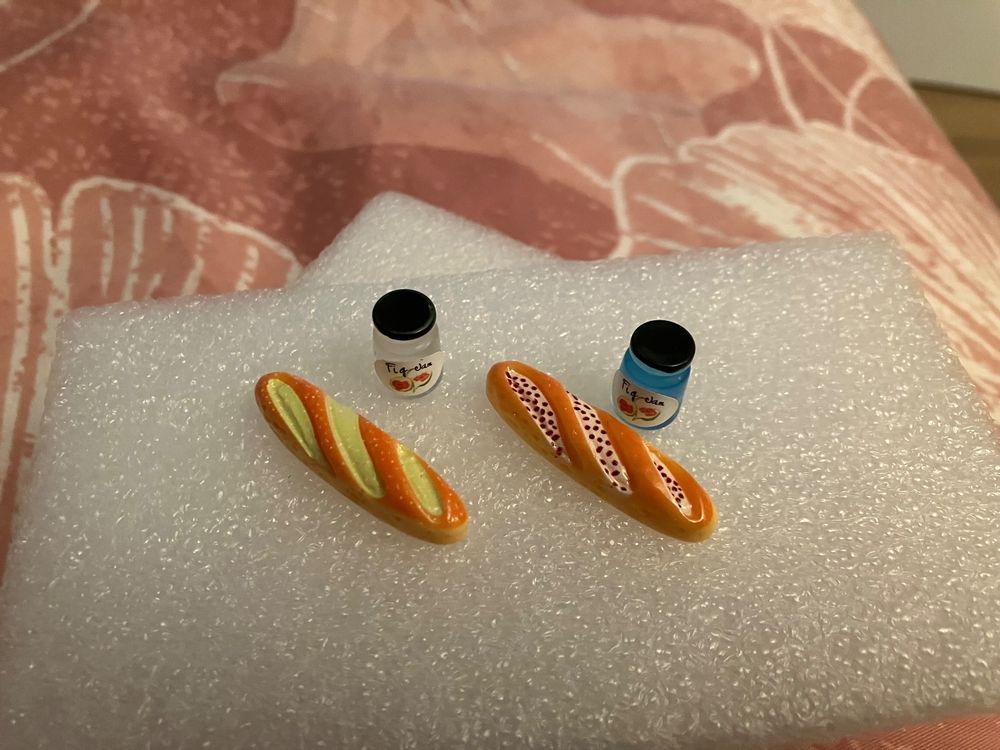 Miniaturen für das Puppenfrühstück,Baguette und Confi Gläsli (Gebraucht ...