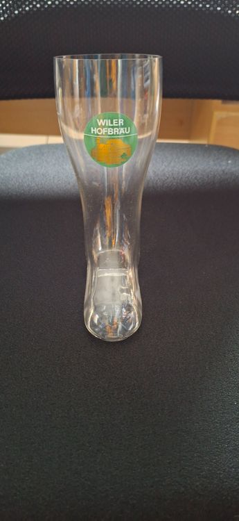 Zwei Bier Stiefel Glas 3 dl. Wiler Hofbräu (Neu (gemäss Beschreibung ...