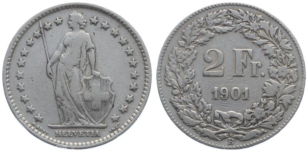 2 Franken ------------------------------------- 1901 (no 01) | Kaufen auf Ricardo