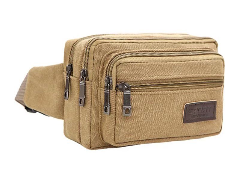 Canvas-Gürteltasche mit 4 Reißverschlussfächern - Sac banane (Neu und originalverpackt) in ...