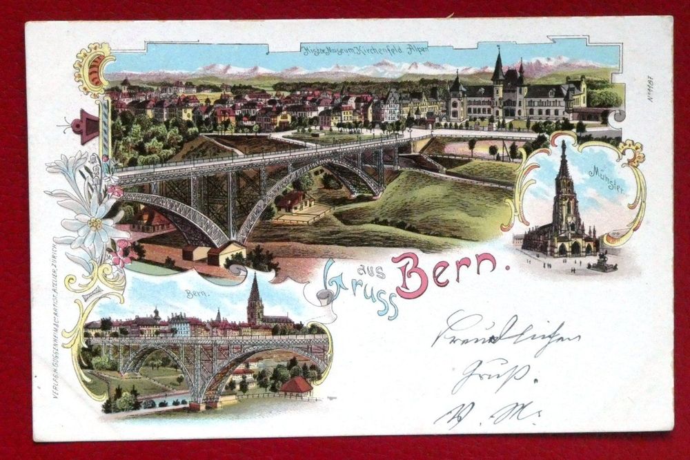 antike AK Kirchenfeldbrücke Bern-Lengnau 1900 Weltpostmarke (Gebraucht) in Ostermundigen für CHF ...