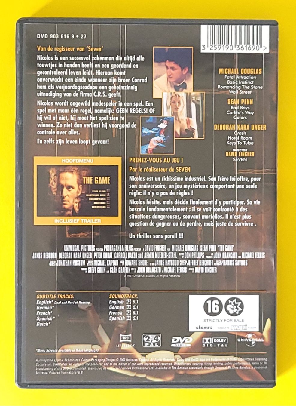 DVD - The Game (Michael Douglas) (D'occasion) à Pully pour CHF 5 – avec ...