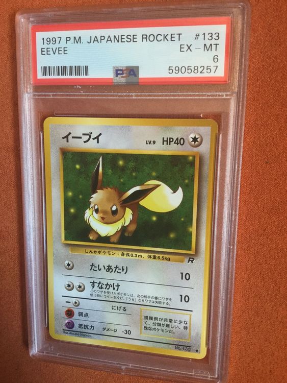 Eevee 1st edition, Rocket Japanese (1997), PSA 6 EX-Mint (Gebraucht) in ...