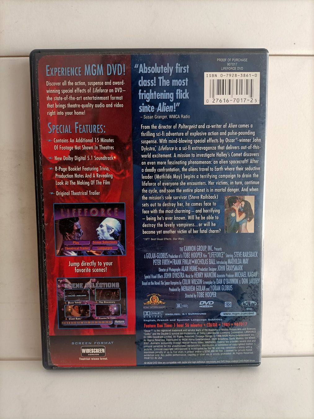 DVD Zone 1 USA Life Force (uk) Patrick Stewart Mathilda May (D'occasion ...